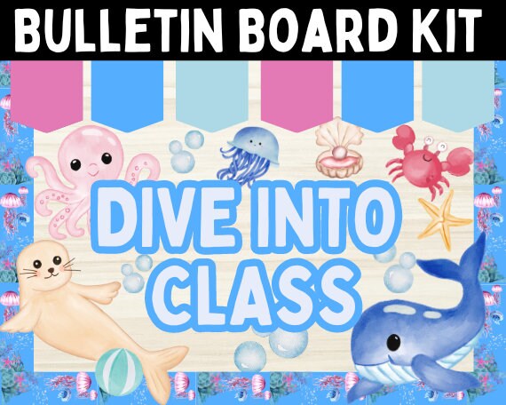 Ocean Bulletin Board Kit - Under the Water Class Theme - Ocean Door ...