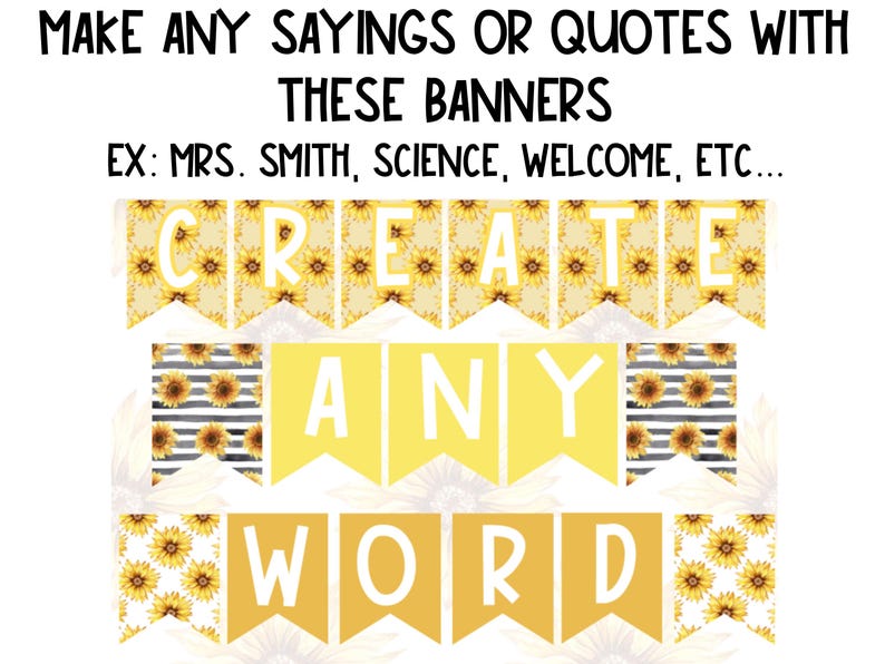 Sunflower Bulletin Board Bundle | Editable Classroom Decor | Bright ...