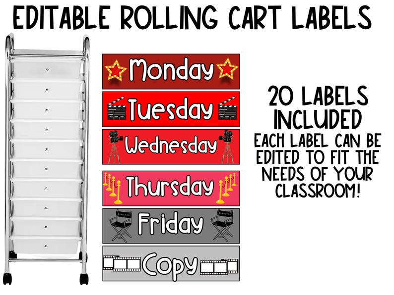 Hollywood Bulletin Board Bundle | Editable Classroom Decor | Movie ...