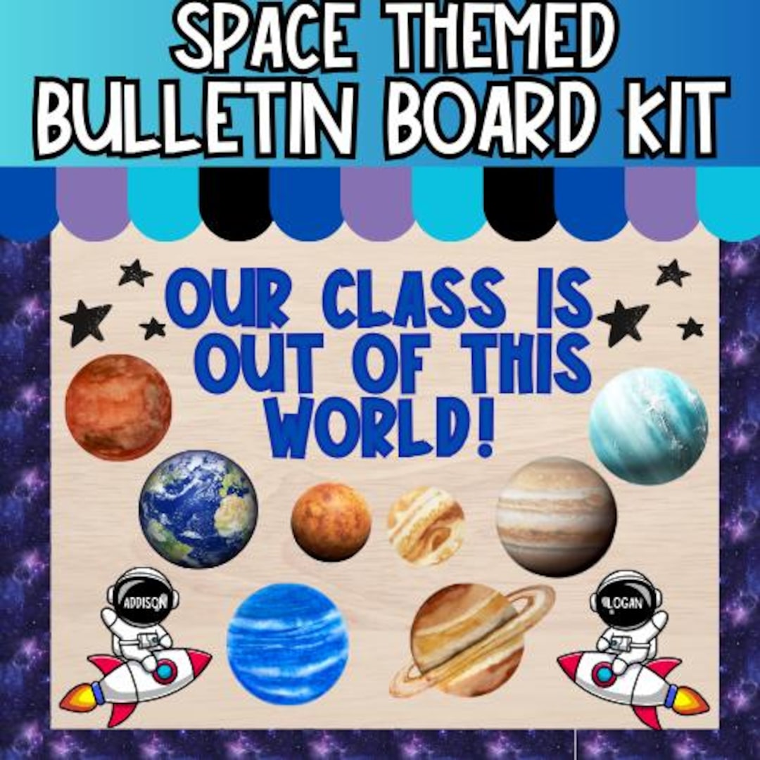 Space Themed Bulletin Board Kit L Space Class Door Decor L Space Class ...