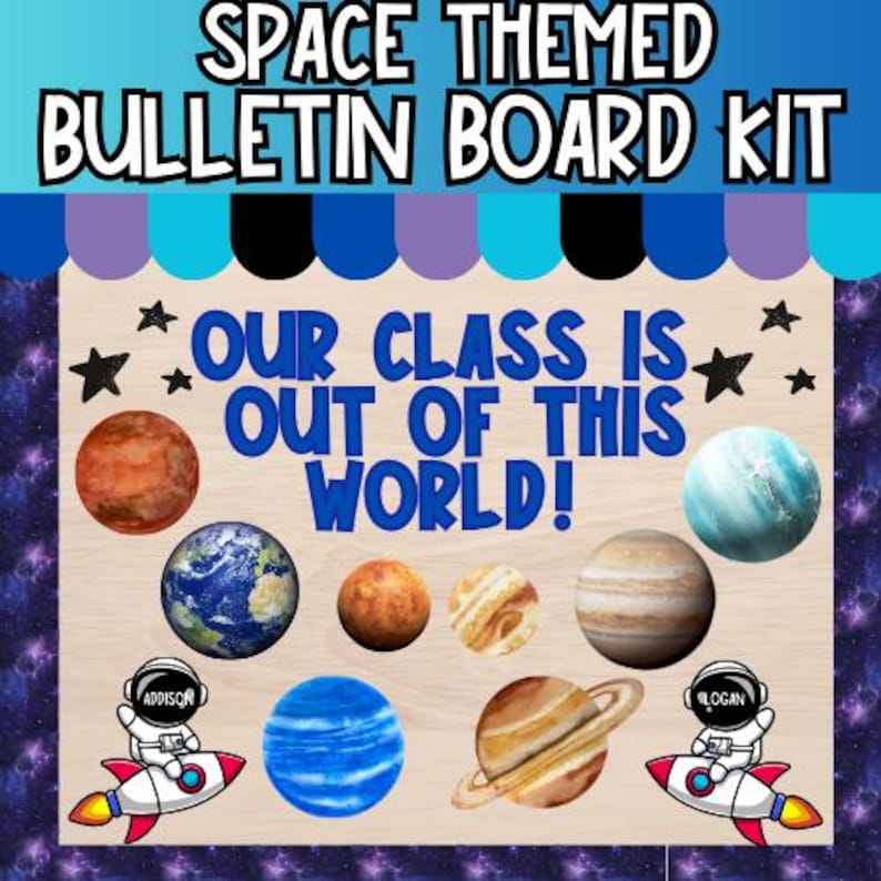 Space Themed Bulletin Board Kit L Space Class Door Decor L Space Class ...