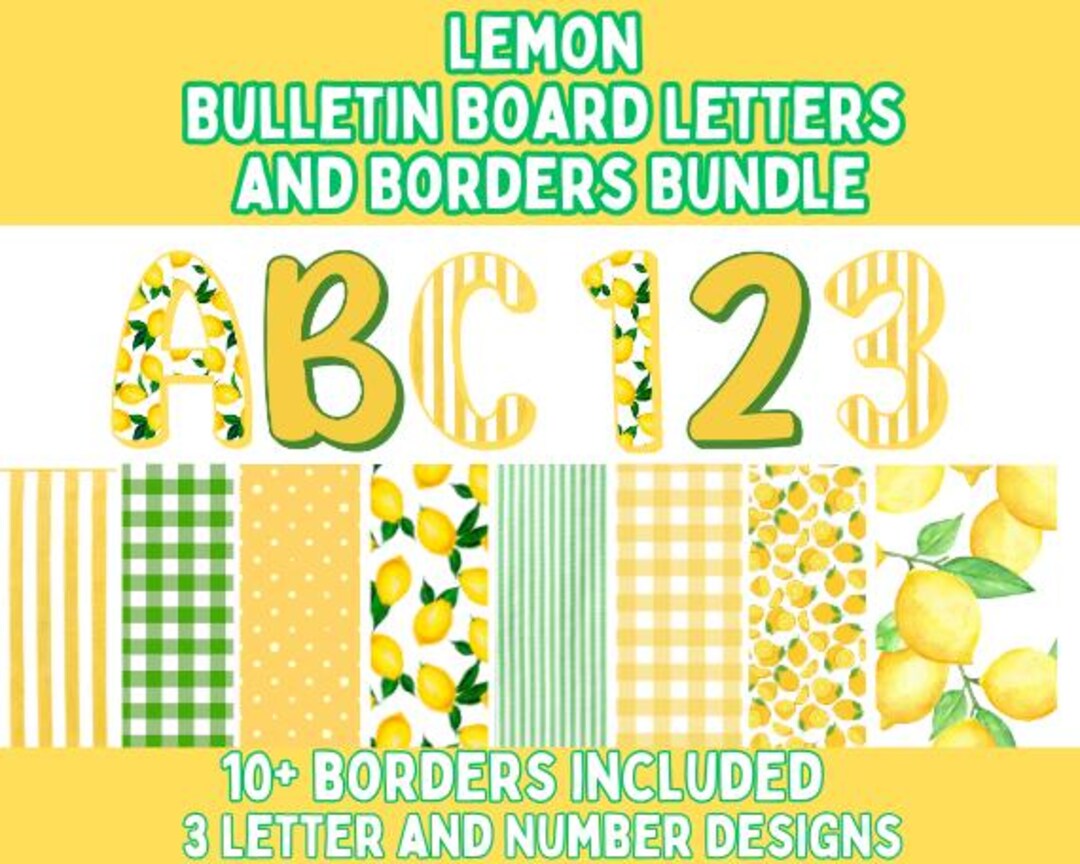 Lemon Bulletin Board Letters and Borders L Lemon Door Decor L Lemon ...