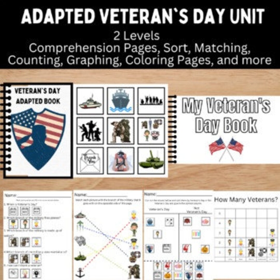 Veteran's Day Unit for Homeschool, Montessori, Kindergarten, or Special ...