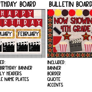 Hollywood Bulletin Board Bundle | Editable Classroom Decor | Movie ...