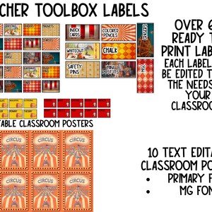 Circus Bulletin Board Bundle | Editable Classroom Decor | Big Top Theme ...