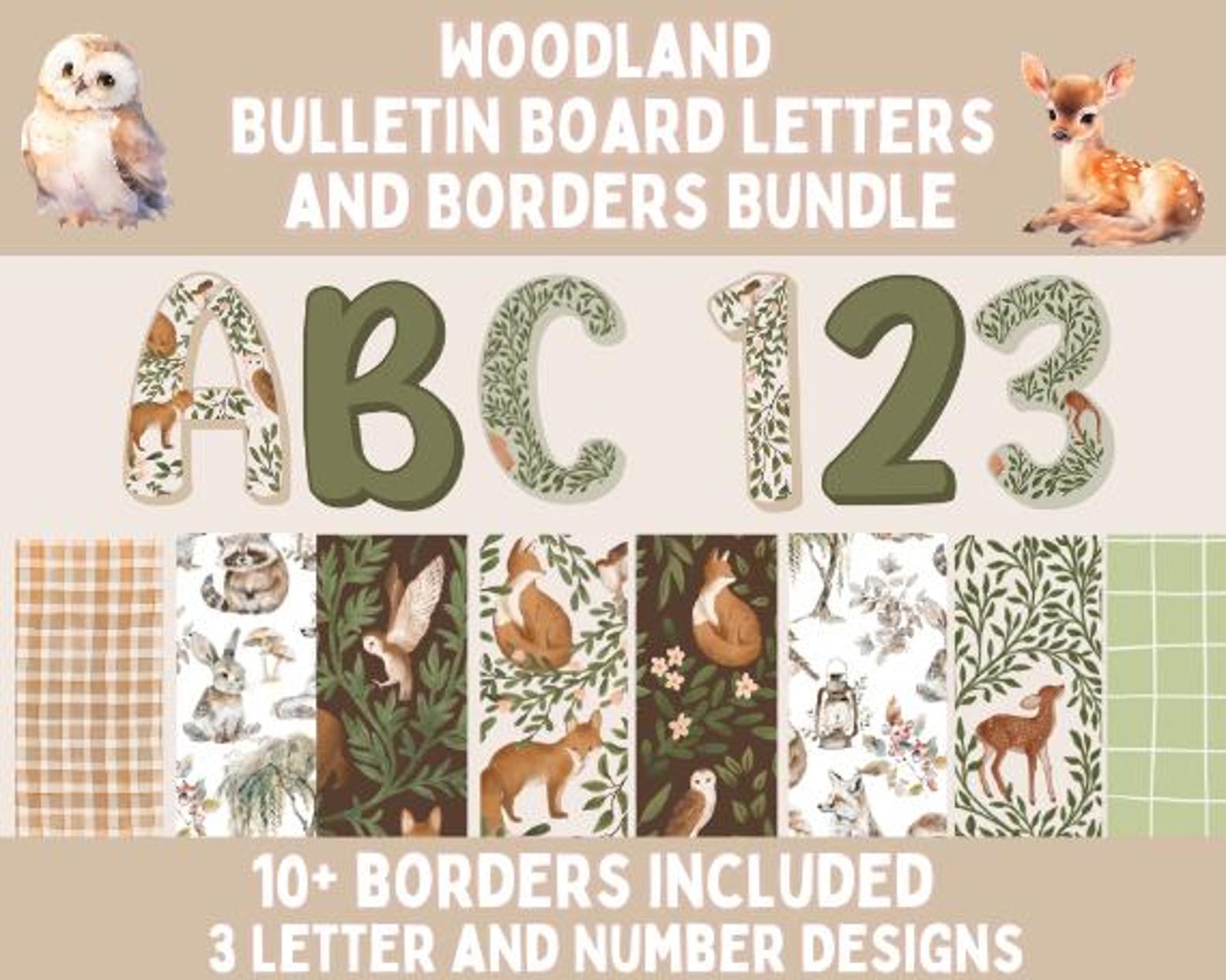 Woodlands Bulletin Board Letters and Borders L Woodlands Door Decor L ...