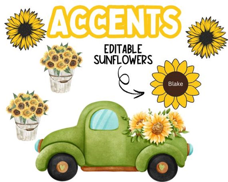 Sunflowers Bulletin Board Kit L Sunflower Bulletin Board Set L ...