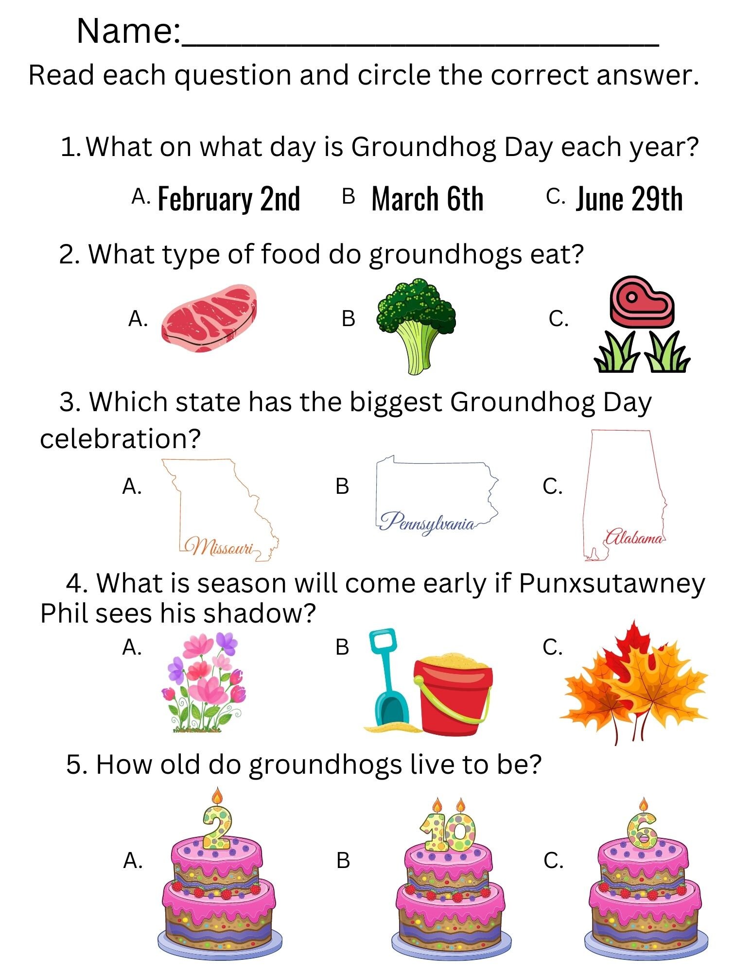 Groundhog Day Activity Bundle for Kids: Homeschool, Pre-k, Kindergarten ...