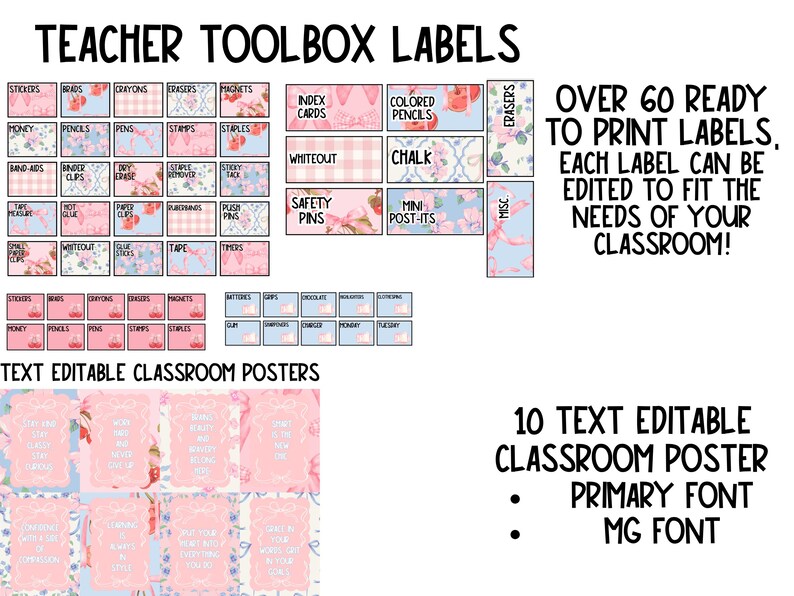Pastel Coquette Bulletin Board Bundle | Editable Pink Bow Classroom ...