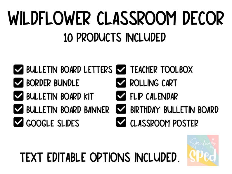 Wildflower Bulletin Board Bundle | Editable Classroom Decor | Floral ...