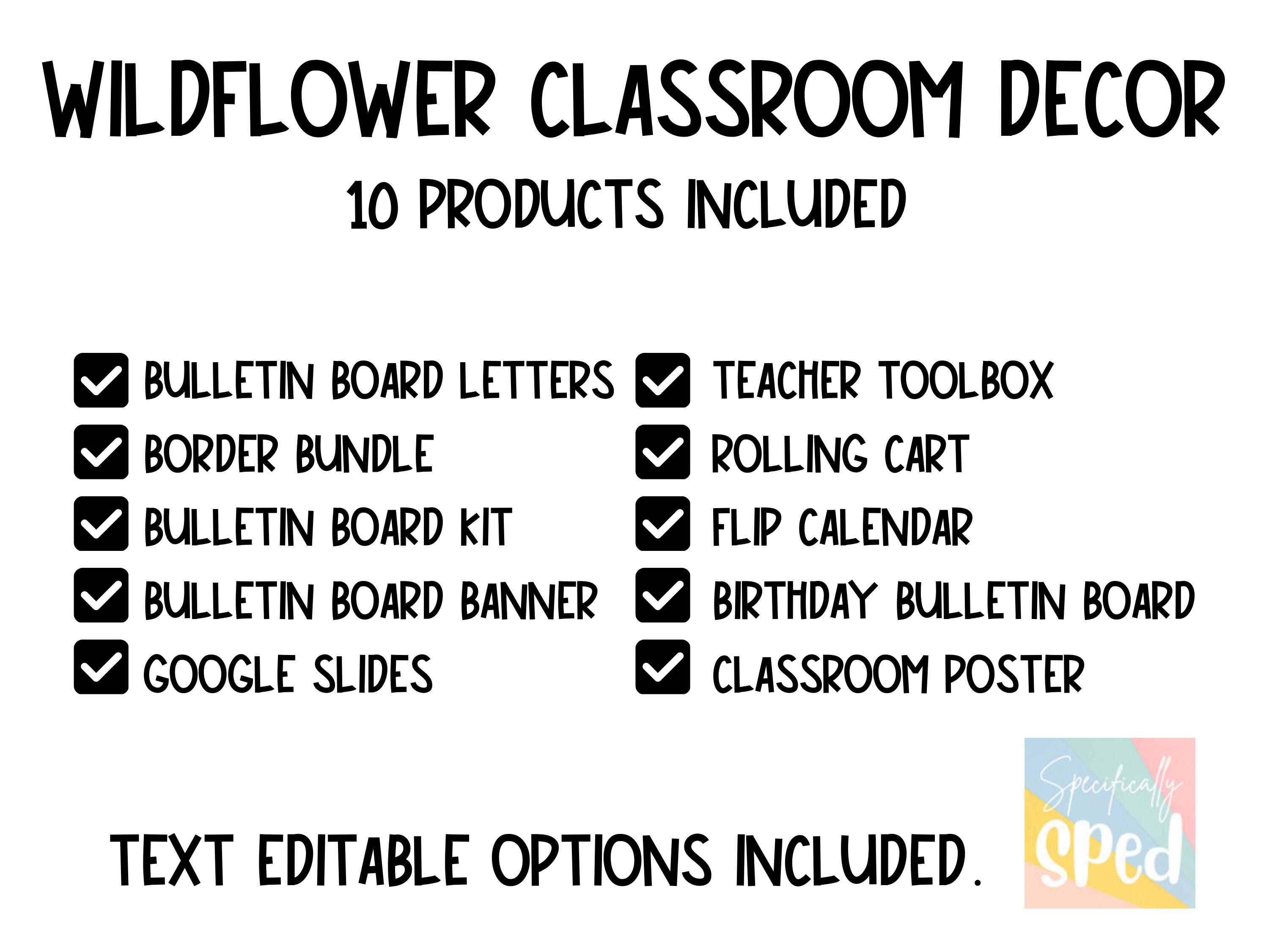 Wildflower Bulletin Board Bundle | Editable Classroom Decor | Floral ...
