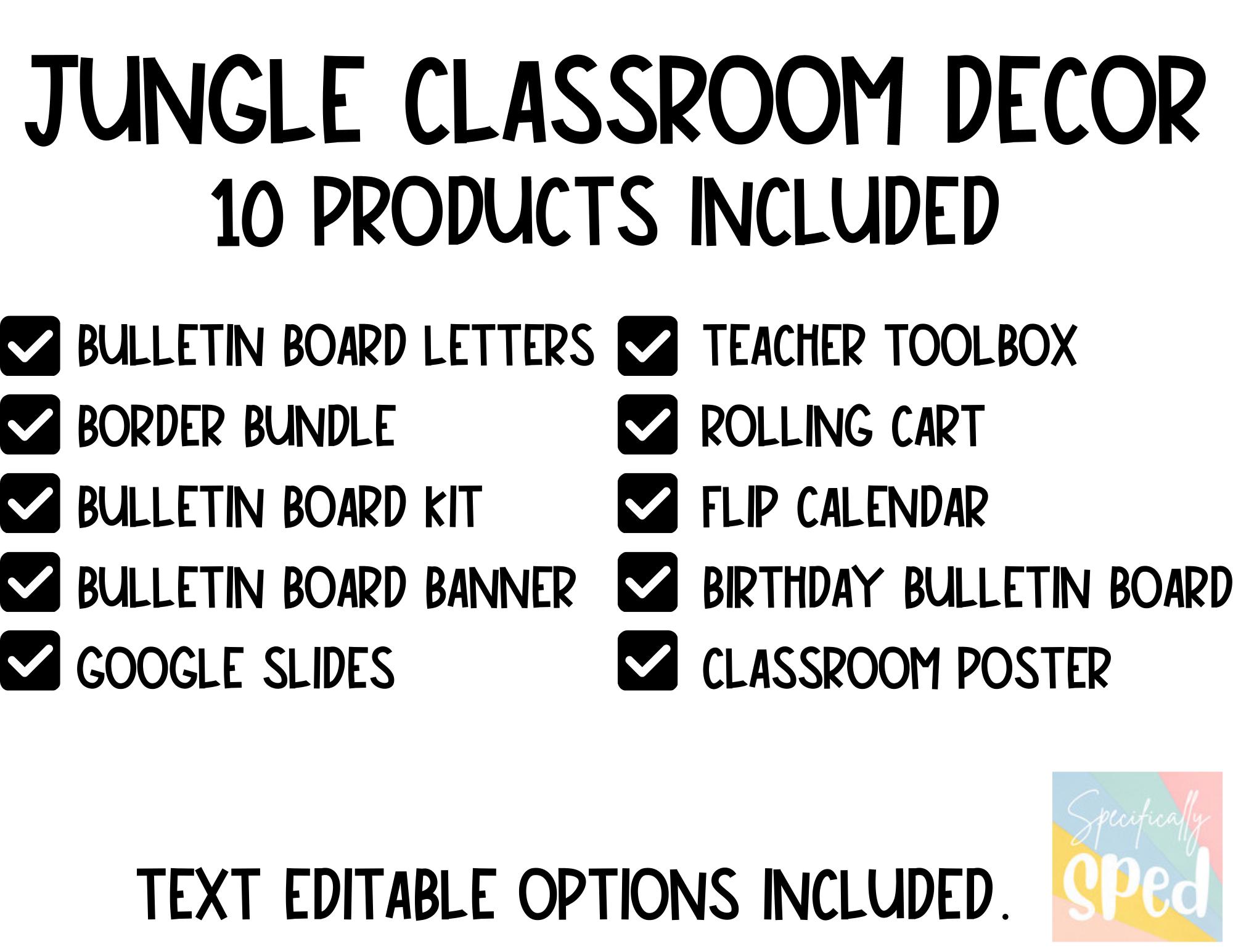 Jungle Bulletin Board Bundle | Safari Classroom Decor | Editable ...