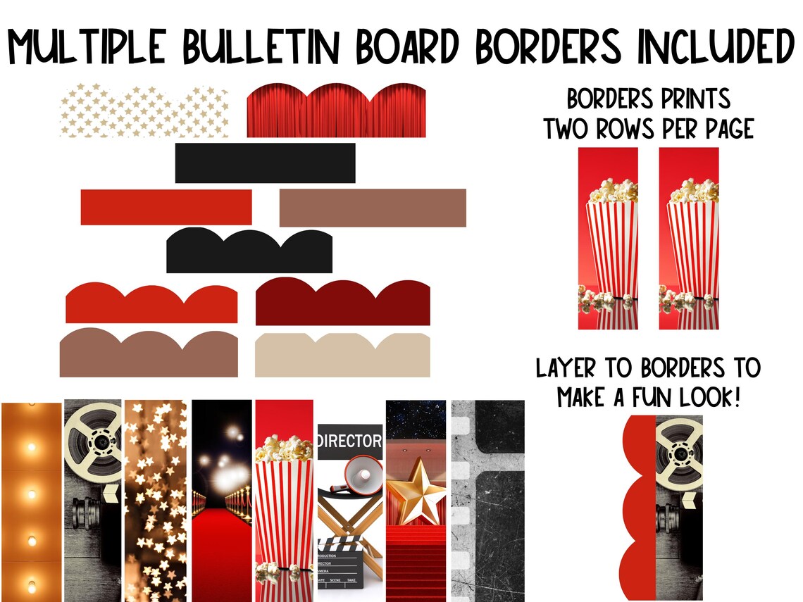 Hollywood Bulletin Board Bundle | Editable Classroom Decor | Movie ...
