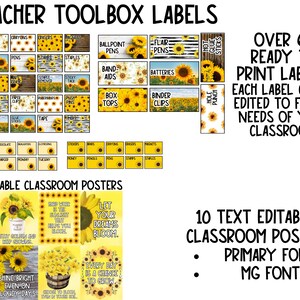 Sunflower Bulletin Board Bundle | Editable Classroom Decor | Bright ...