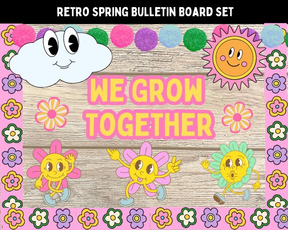 Retro Back to School Bulletin Board Kit L Groovy Class Decor L Retro ...