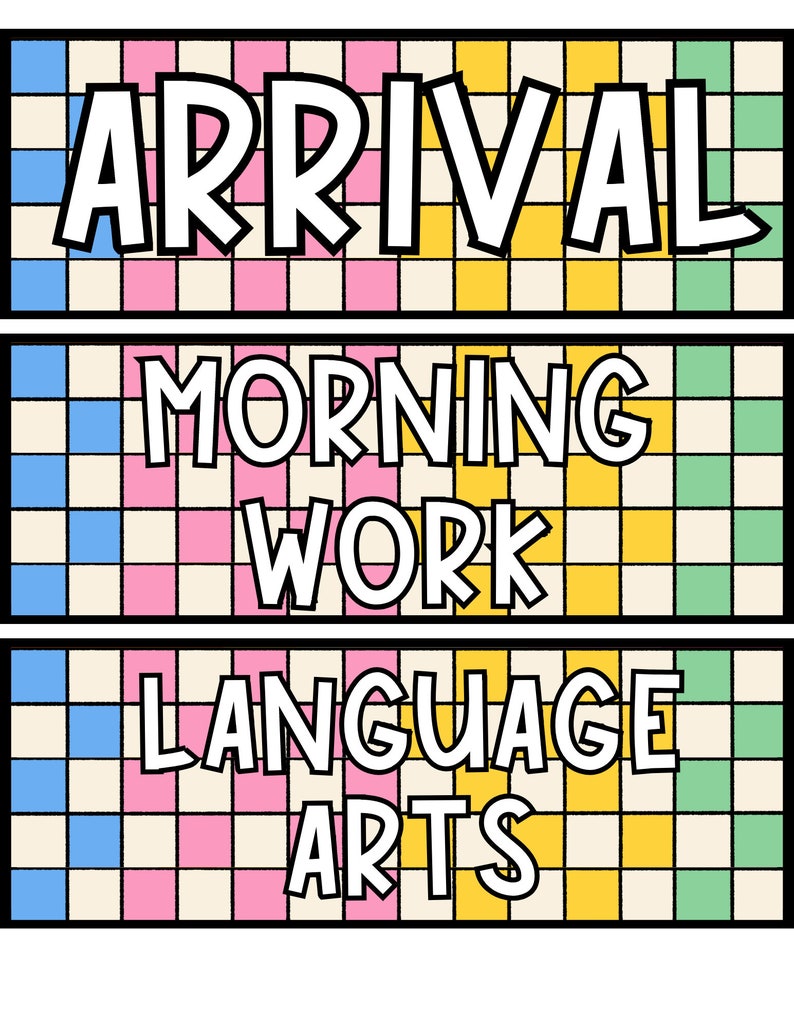 Groovy Classroom Schedule Set L Retro Classroom Daily Schedule Display ...