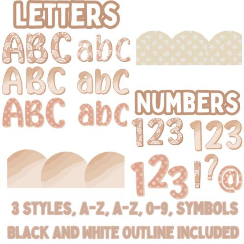 Rainbow Bulletin Board Letters and Borders L Boho Rainbow Door Decor L ...