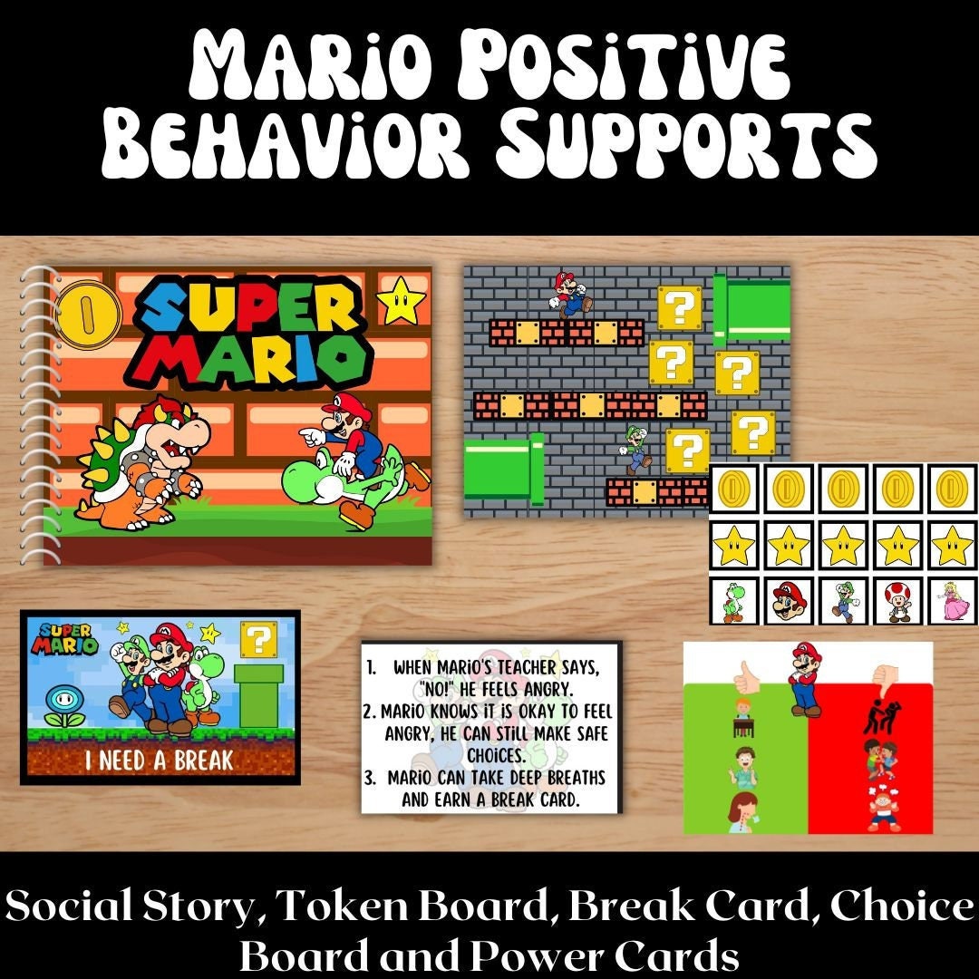 Social Story Bundle- Token Board, Break Card, Power Cards, Green/red ...