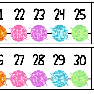 Groovy Number Line -20 to 120 L Retro Number Line Including Negatives ...