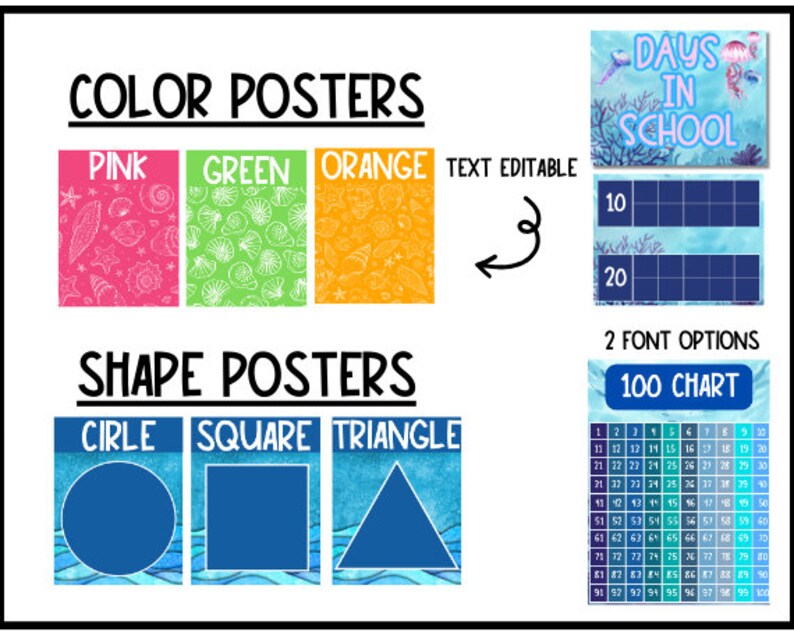 Ocean Themed Classroom Decor Bundle L Coastal Themed Classroom Decor ...