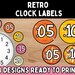 Groovy Classroom Clock Numbers L Retro Clock Number Labels for ...