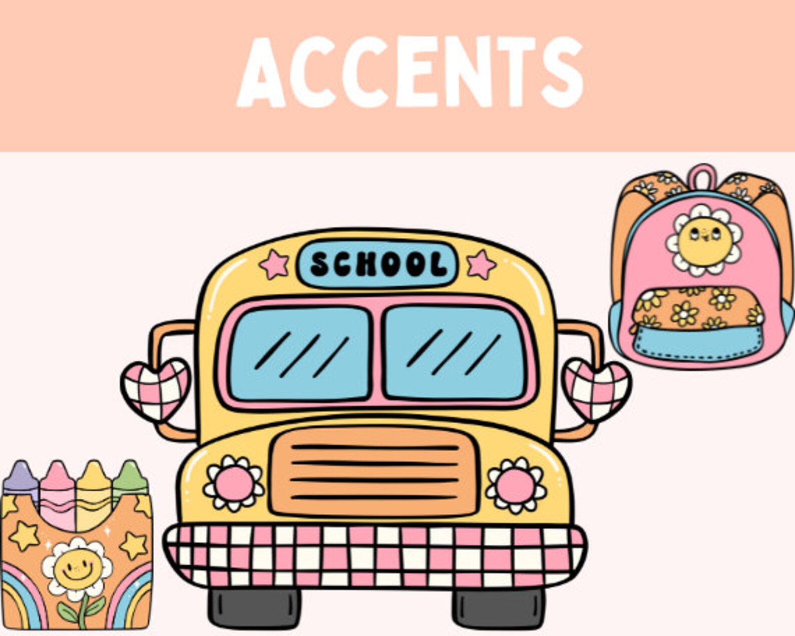 Groovy Pastel Back to School Bulletin Board Kit L Groovy Classroomtheme ...
