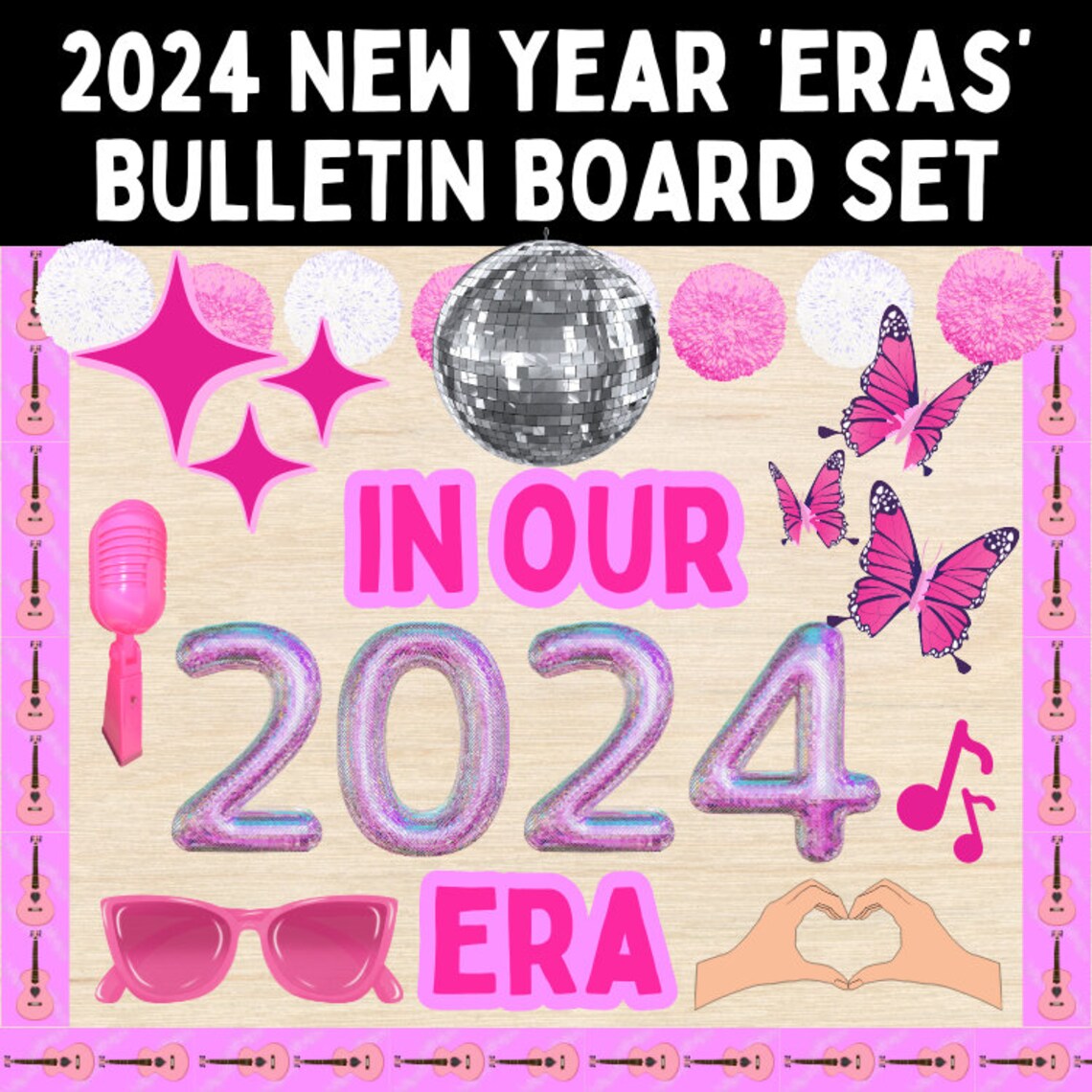 New Years Bulletin Board Kit: in Our 2024 Era Door Decor Set L Eras ...