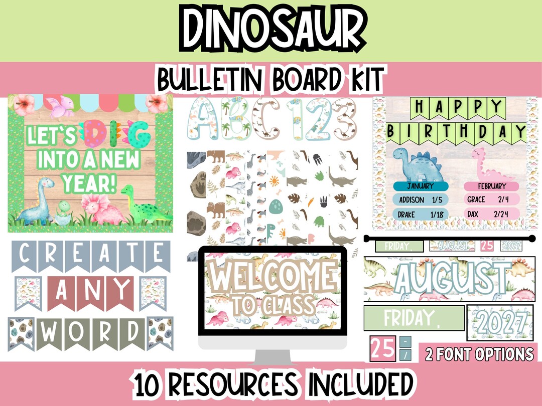 Dinosaur Bulletin Board Bundle | Editable Classroom Decor | Prehistoric ...
