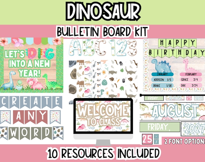 Dinosaur Bulletin Board Kit - Dinomite Jurassic Prehistoric Theme ...