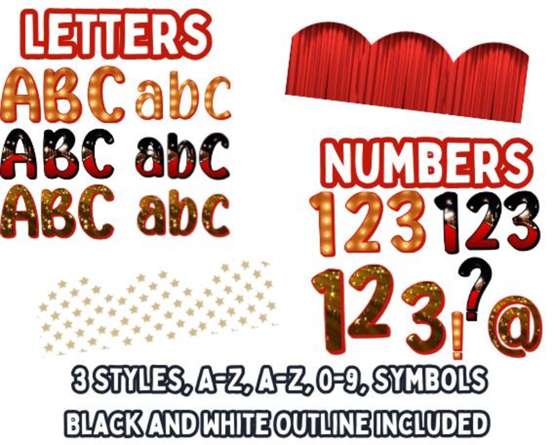 Hollywood Bulletin Board Letters and Borders L Hollywood Door Decor L ...