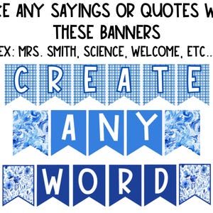 Blue Floral & Mosaic Bulletin Board Bundle | Editable Classroom Decor ...