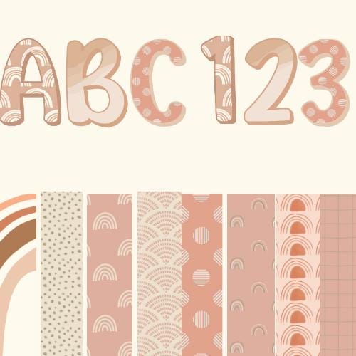 Rainbow Bulletin Board Letters and Borders L Boho Rainbow Door Decor L ...