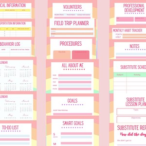 Rainbow Teacher Printable Planner 2023-2024 Academic Planner, Instant ...