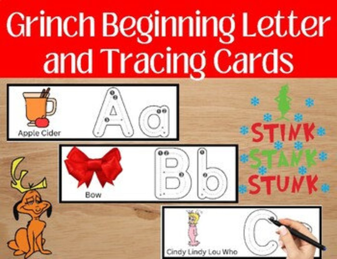 Special Education Grinch Day Beginning Letter/tracing Task Box Activity ...