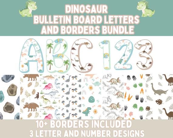 Dinosaur Bulletin Board Letters and Borders L Dinosaur Door Decor L ...