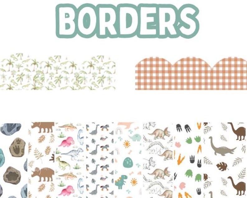 Dinosaur Bulletin Board Letters and Borders L Dinosaur Door Decor L ...