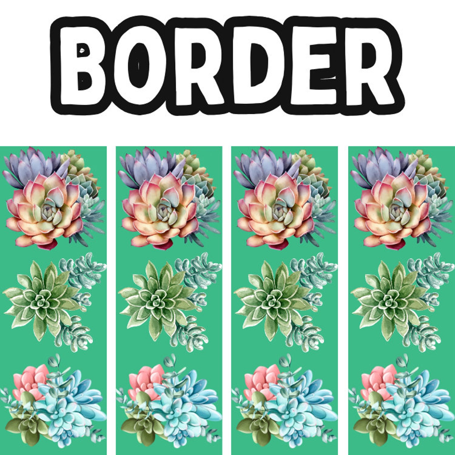 Watercolor Cactus Succulent Bulletin Board Kit L Cultivate Kindness ...