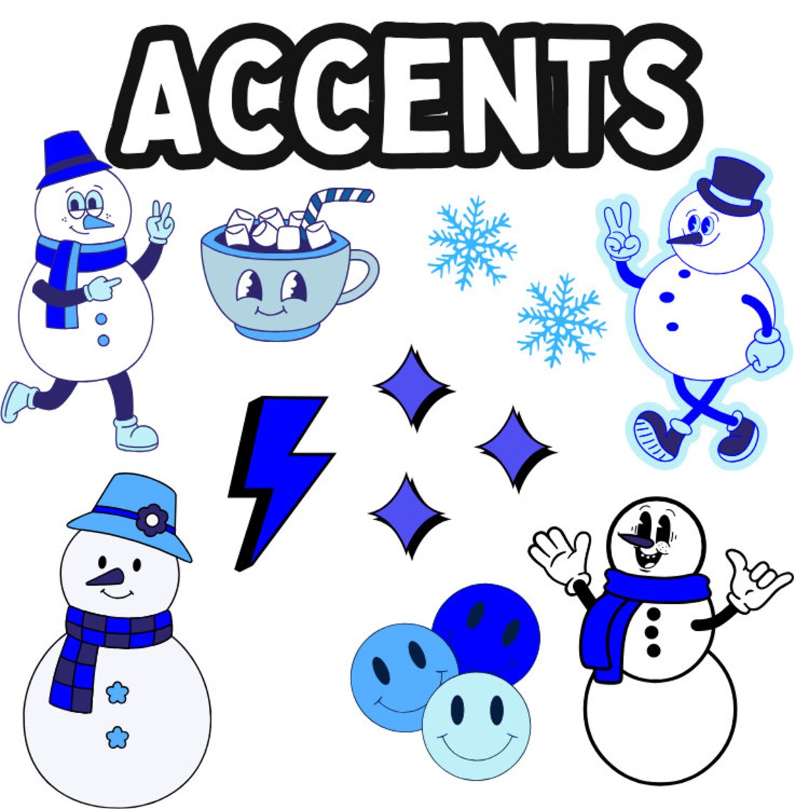 Winter Retro Bulletin Board Kit L Retro Hello Winter Bulletin Board Set ...