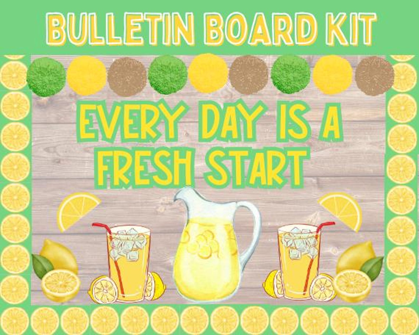 Lemon Bulletin Board Kit L Lemon Bulletin Board Set L Lemon Classroom ...