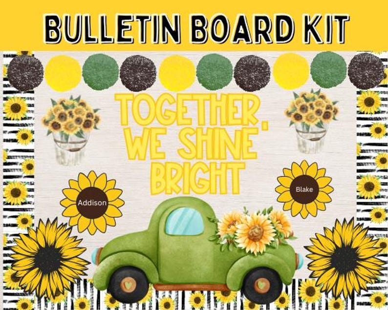 Sunflowers Bulletin Board Kit L Sunflower Bulletin Board Set L ...