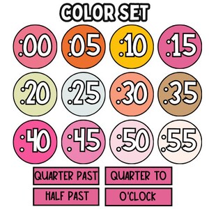 Groovy Classroom Clock Numbers L Retro Clock Number Labels for ...