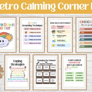 24 Calming Corner Classroom Retro Calm Down Printable Decor Wall Art ...
