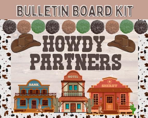 Western Bulletin Board Kit L Western Bulletin Board Set L Western ...