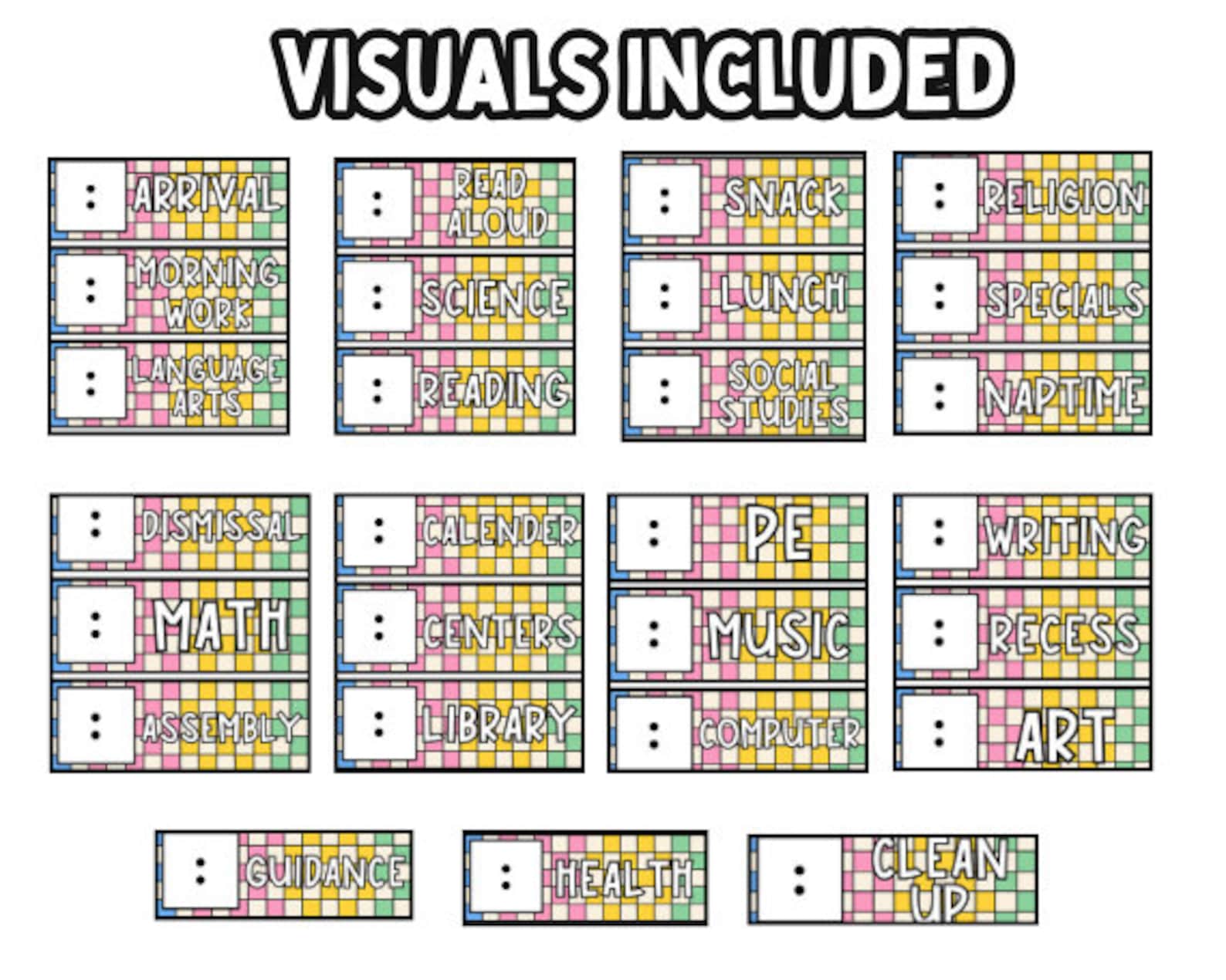 Groovy Classroom Schedule Set L Retro Classroom Daily Schedule Display ...