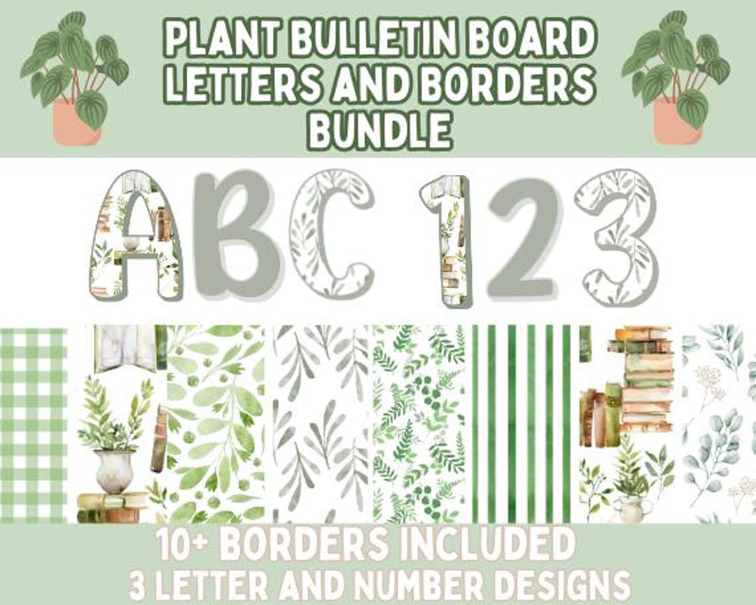 Plant Bulletin Board Letters and Borders L Plant Door Decor L Plant ...