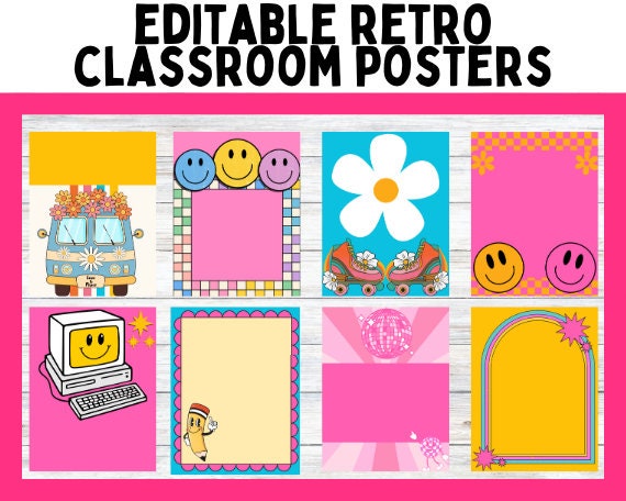Retro Classroom Decor L Retro Posters for Bulletin Board or Classroom ...