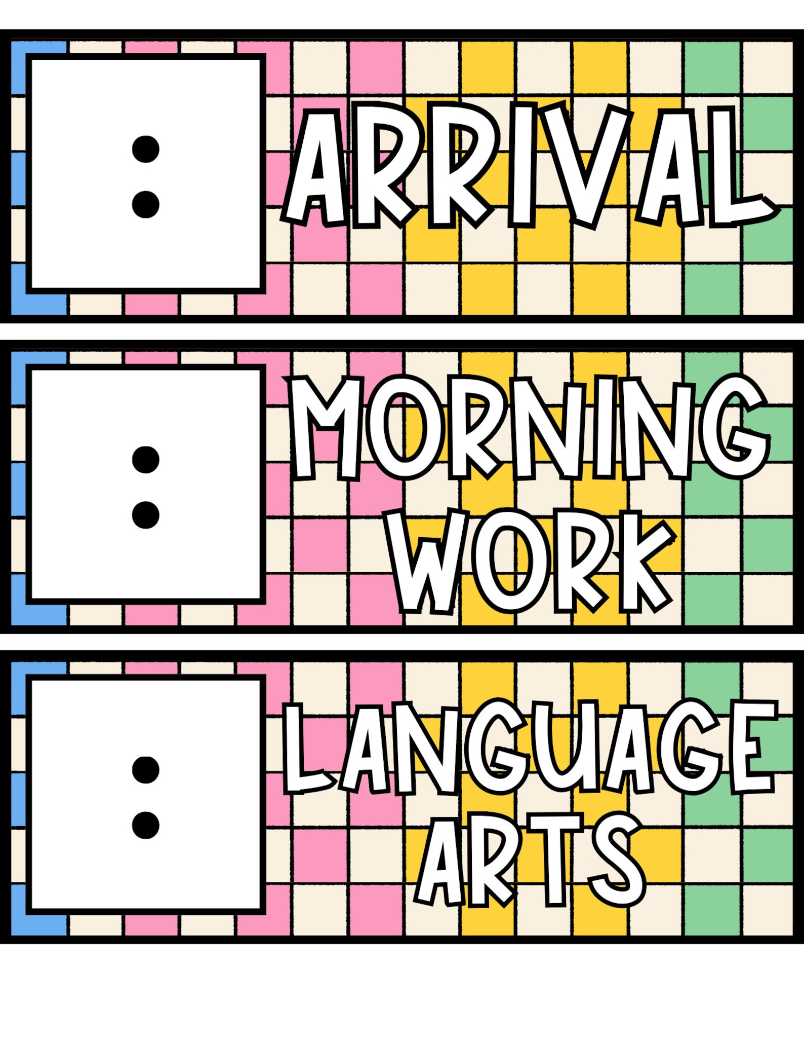 Groovy Classroom Schedule Set L Retro Classroom Daily Schedule Display ...