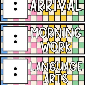 Groovy Classroom Schedule Set L Retro Classroom Daily Schedule Display ...