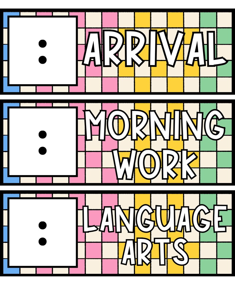 Groovy Classroom Schedule Set L Retro Classroom Daily Schedule Display ...