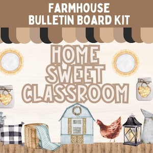 Farmhouse Bulletin Board Kit L Farmhouse Bulletin Board Set L Farmhouse ...